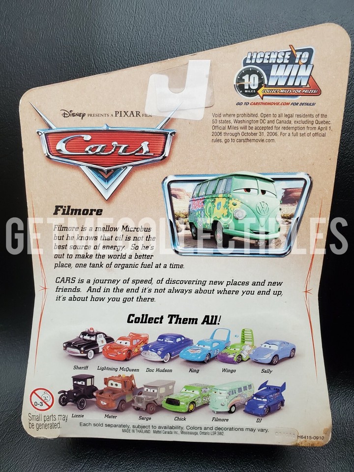 DISNEY PIXAR CARS DESERT BACK FILLMORE 1L A1 12C SAVE 6% GMC | eBay