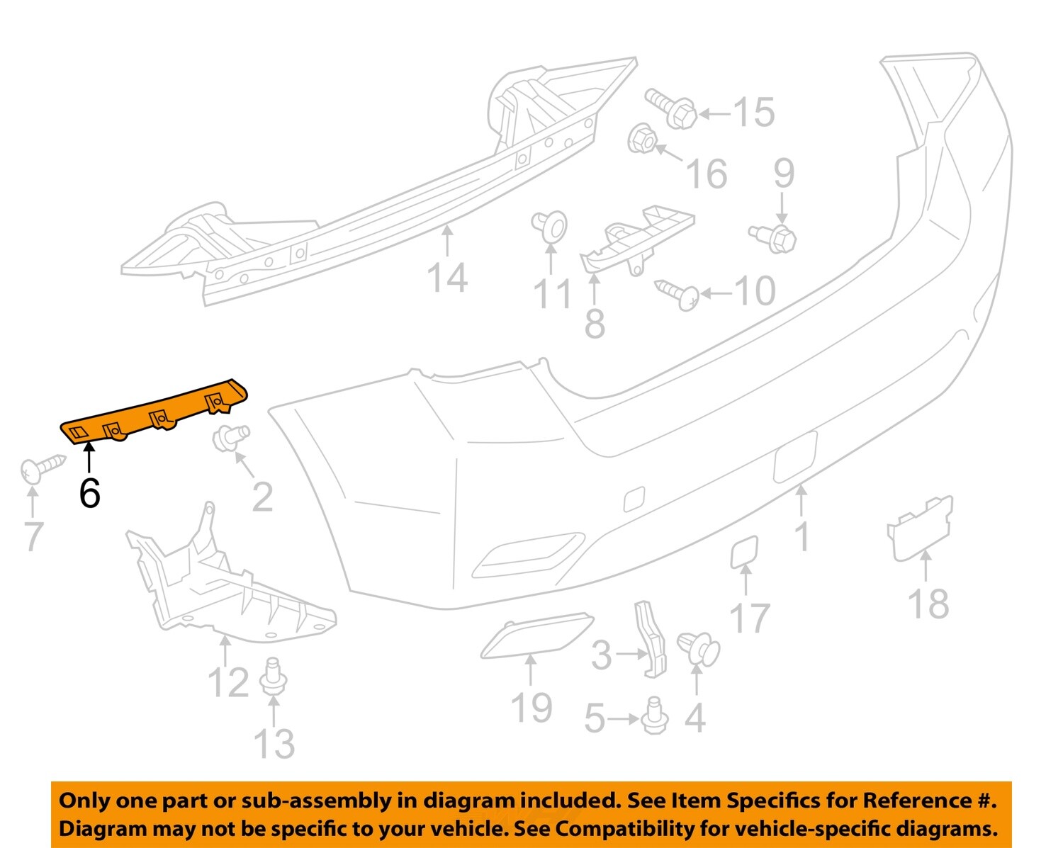 SUBARU OEM 12-16 Impreza Rear Bumper Bumper Components-Upper Bracket ...