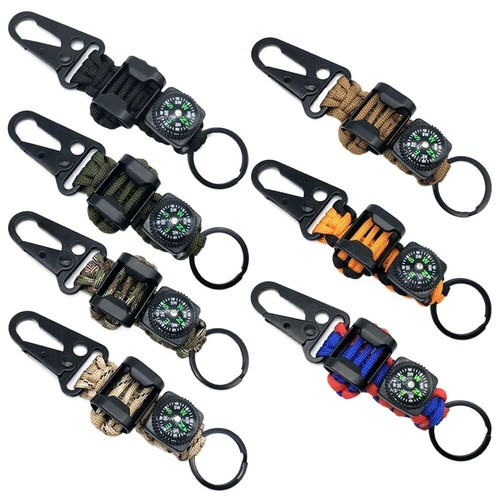 Camping Survival Kit Rope Keychain Keyring Eagle Beak Buckle Key Chain ...