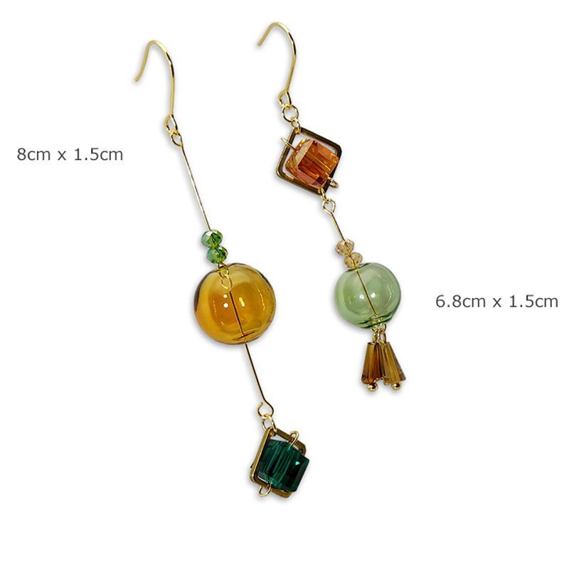 Elegant Alloy Ball Earrings - Bubble Glass Dangle Earring Women Fashion ...
