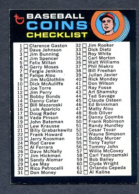 1971 Topps #161 Coins Checklist - Unmarked NM | eBay