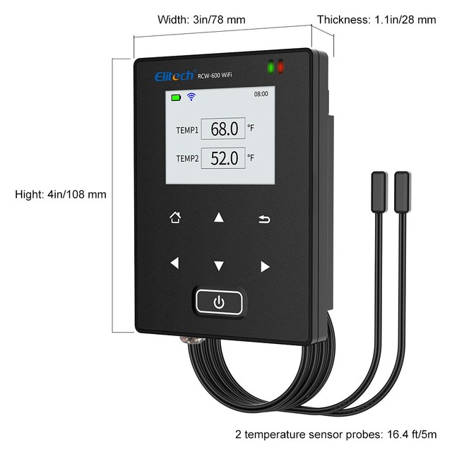 Elitech RCW-800 wifi Temperature and Humidity Wirelesss Data Logger for ...