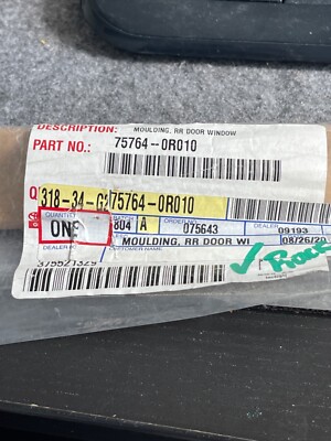 New Genuine Toyota Reveal Molding RR Door Window 75764-0R010 | eBay
