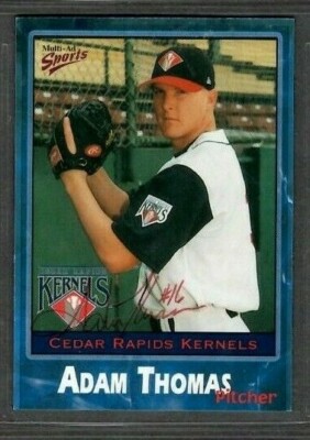 2001 Multi-Ad Cedar Rapids Kernels Adam Thomas Baseball Card Signed ...