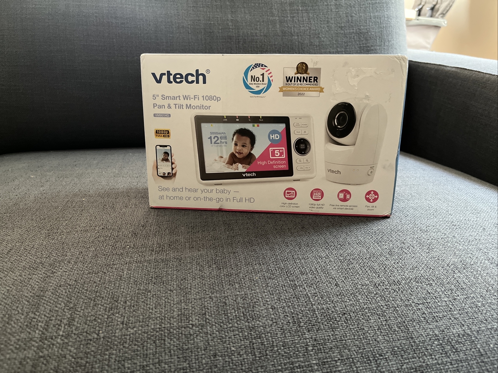 VTech 2 Camera 5" Smart WiFi 1080p Pan & Tilt Monitor 735078048158| eBay