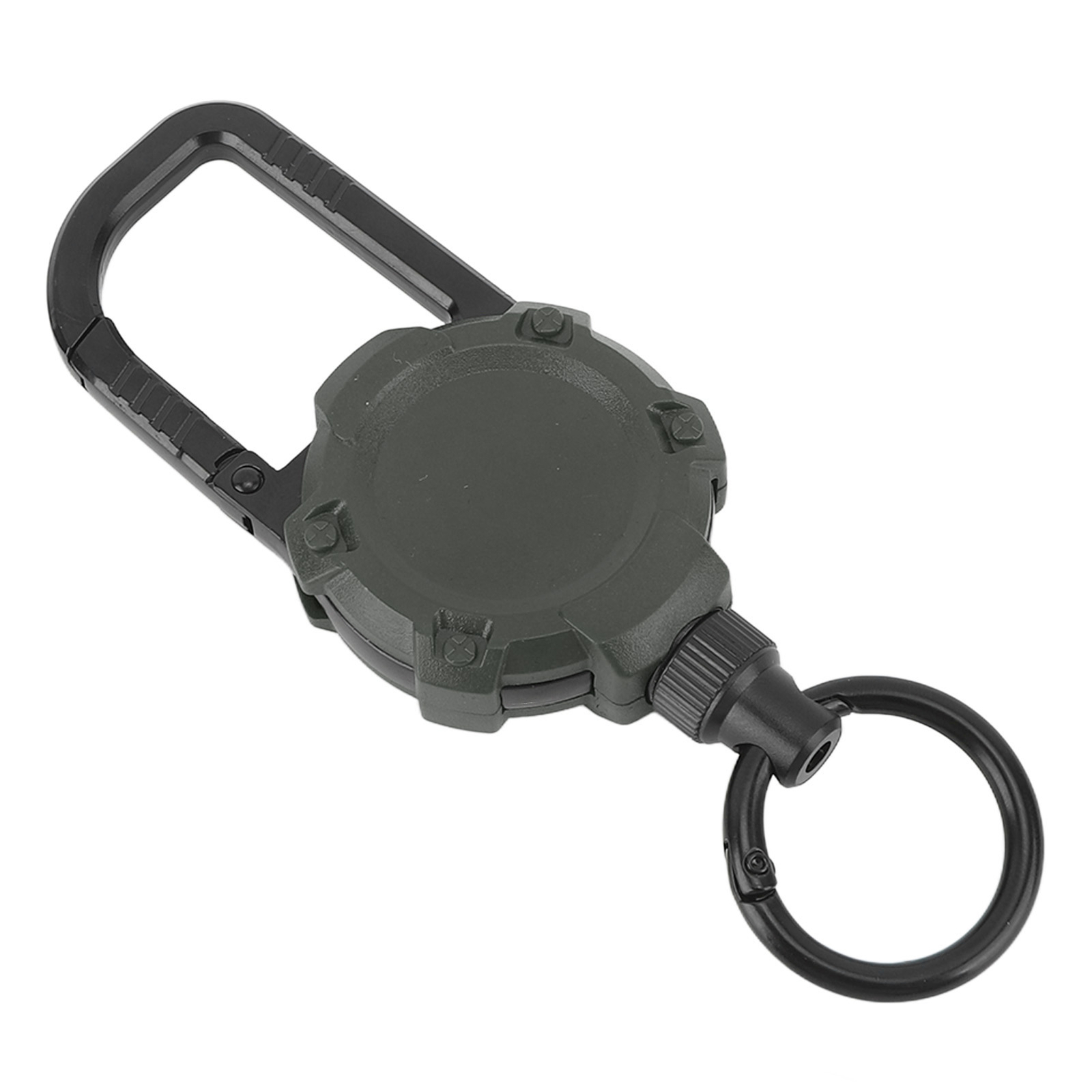 (OD Green)Magnetic Retractable Keychain Metal Frame Retractable ...
