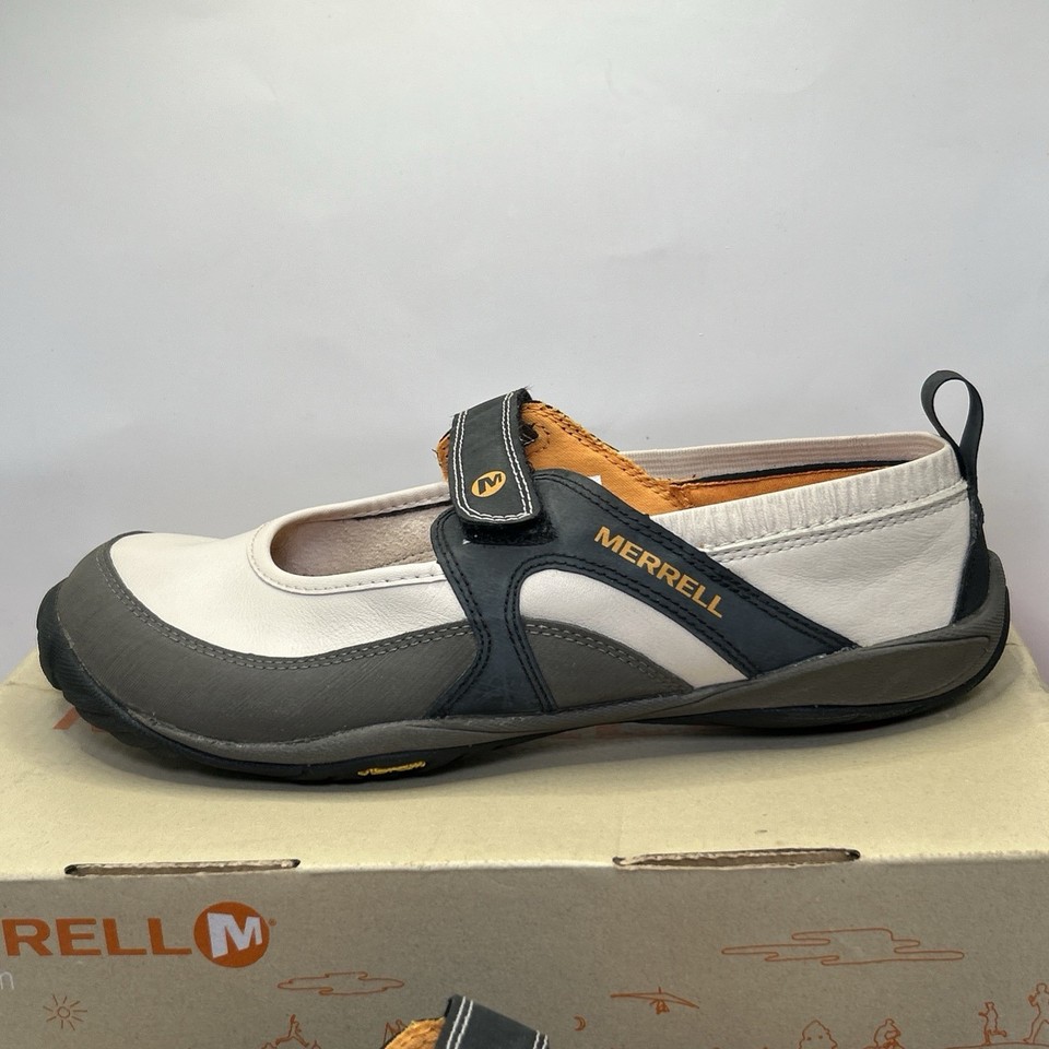Merrell Pure Glove Leather Mary Jane Flat Barefoot Shoes Ivory Womens 7 ...