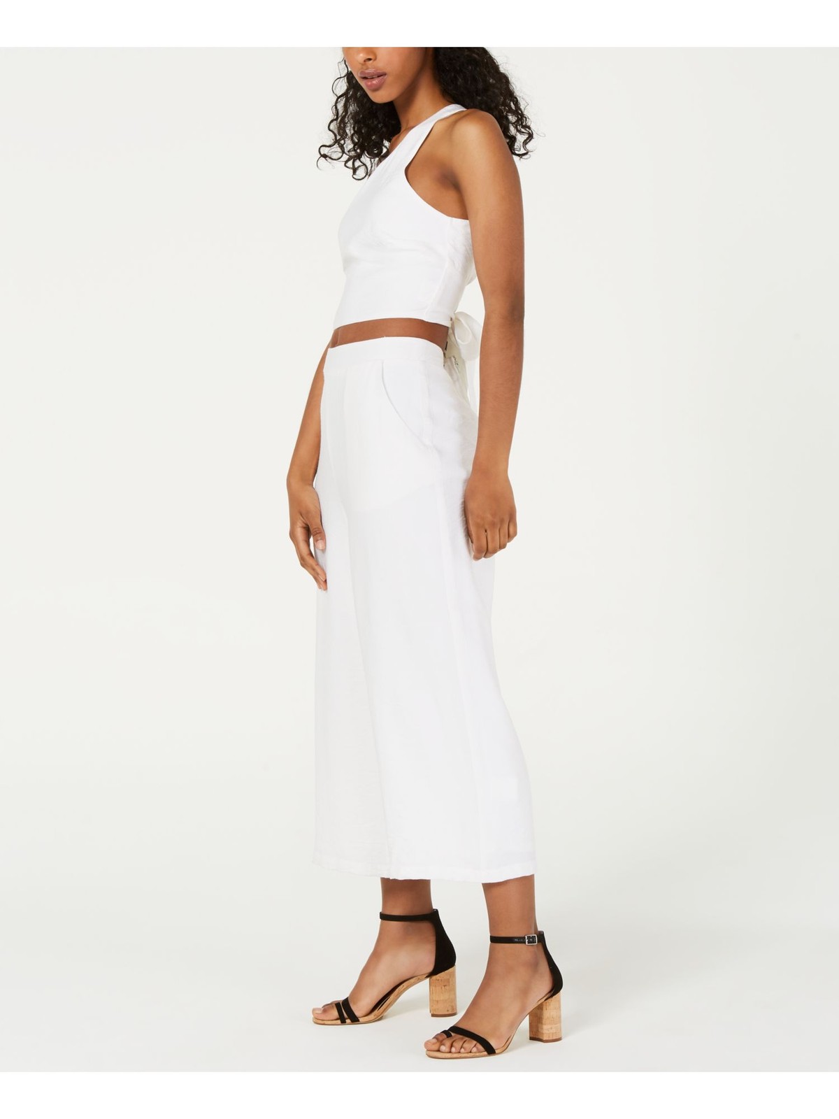 CITY STUDIO Womens White Wide Leg Top Juniors 7
