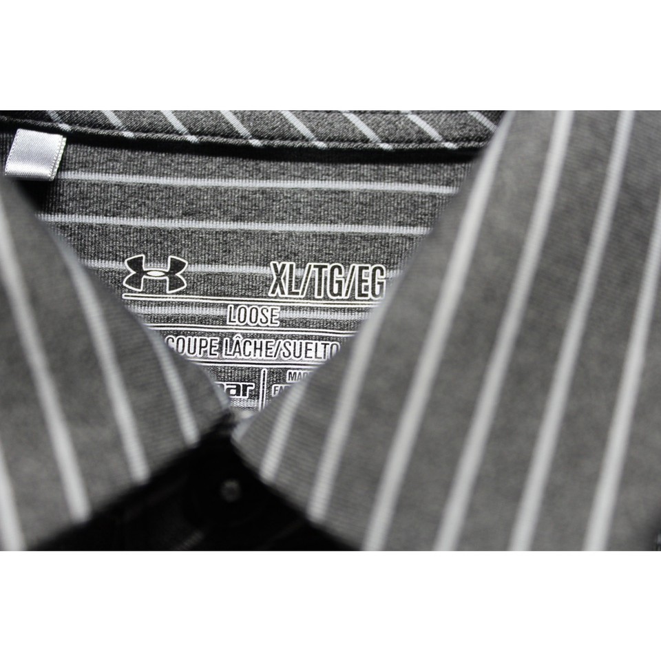 Under Armour Polo Mens XL Gray Stripes Performance United States Secret ...