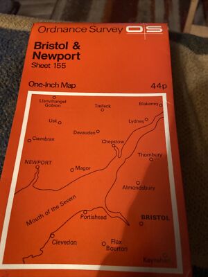 Ordnance Survey One-Inch Map Sheet 155 Bristol & Newport 1972 | eBay UK