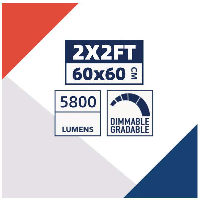 24X24 inch LED Flat Panel Light Troffer Ceiling Lights 2x2FT 45W, 0-10V ...