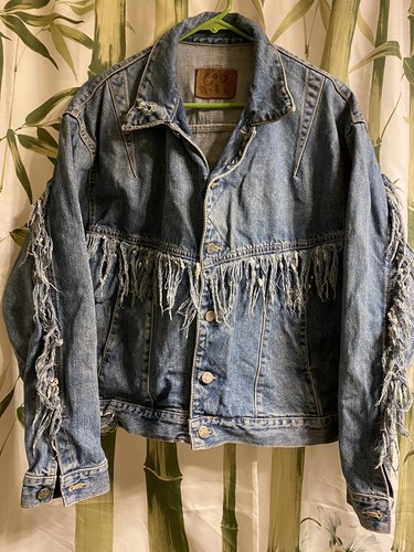 Code Bleu Jacket Denim Made In Japan Distressed Fringed Jacket Rare | eBay