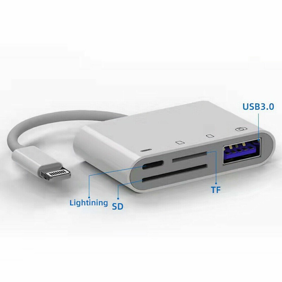 4 in1 USB Camera Connection Kit Micro SD Card Reader Adapter for iPad ...