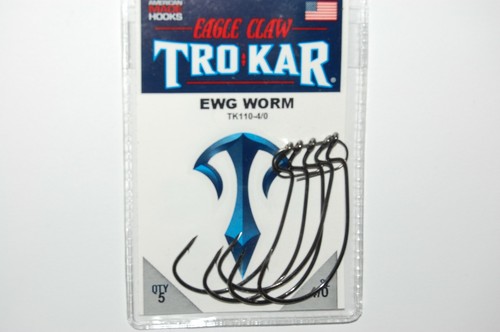 3 packs tro kar trokar ewg worm extra wide gap hook tk110-4/0 senko 4/0 ...