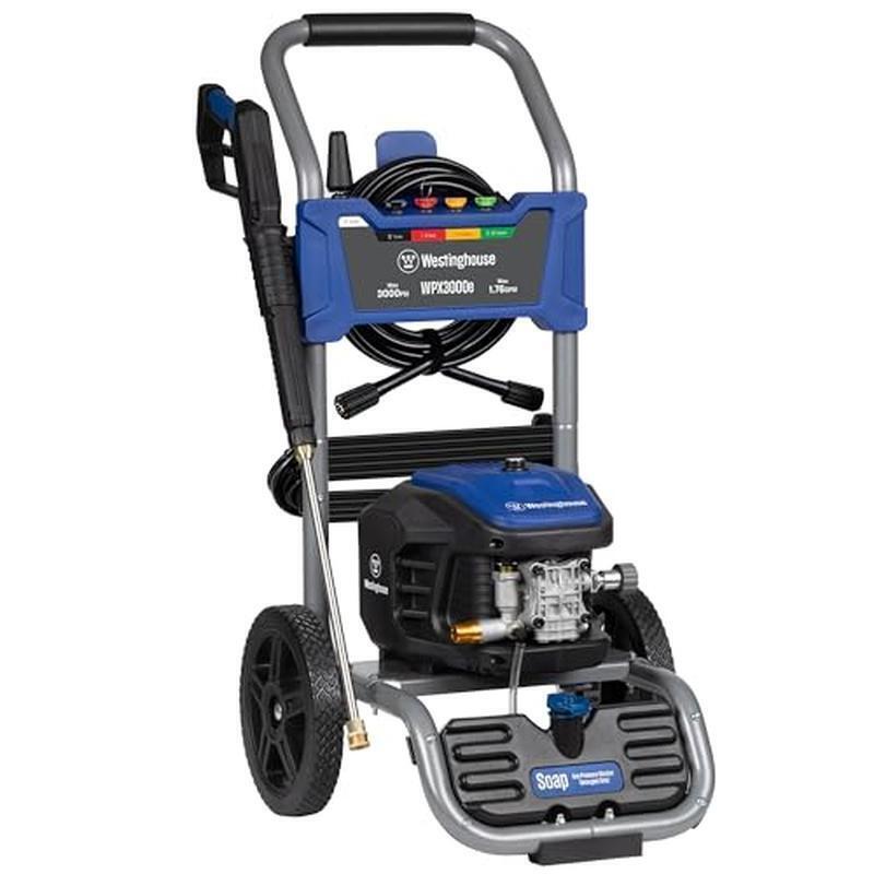 Electric Pressure Washer 3000 PSI 1.76 GPM Onboard Soap Tank 5 Nozzles ...