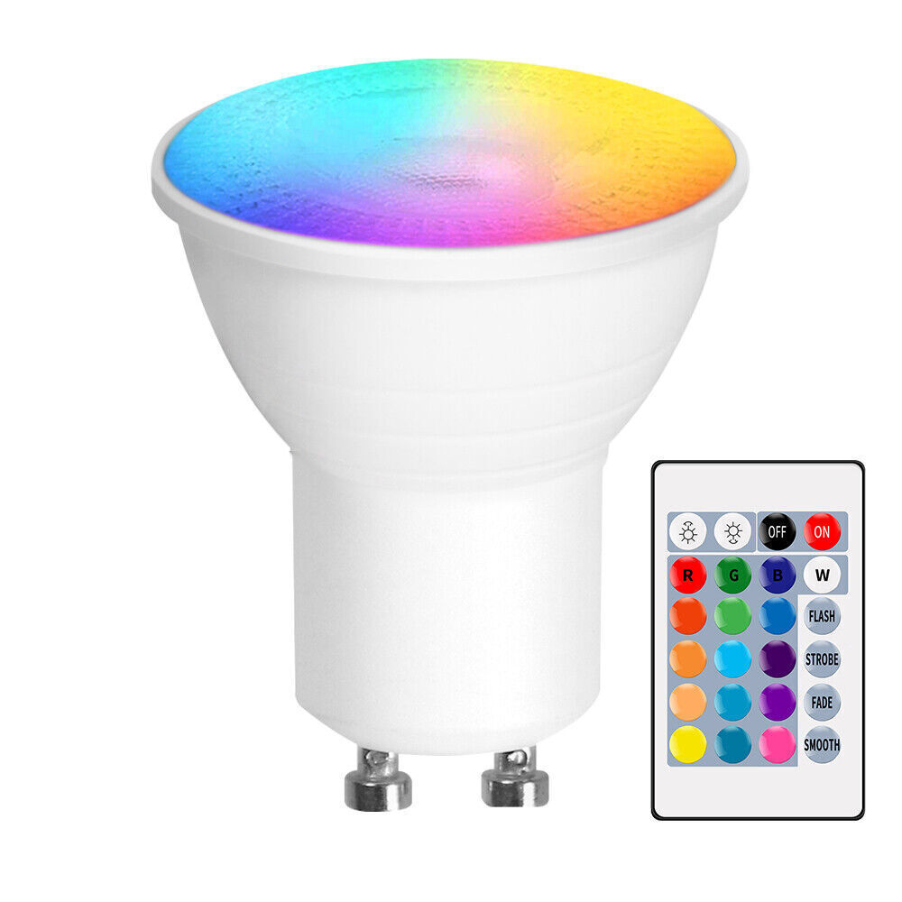 RGB E14 E26/E27 GU10 MR16 LED Light Bulbs Remote Control Dimmable Spot ...