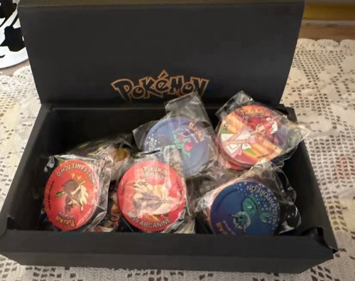 Pokemon Tazos Pogs 141 pcs 3rd Generation Strokes Box 3D Round Square ...