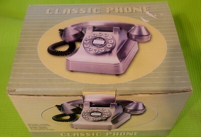 Polyconcept USA Inc Classic 50s Style Silver Retro Telephone Push Dial ...