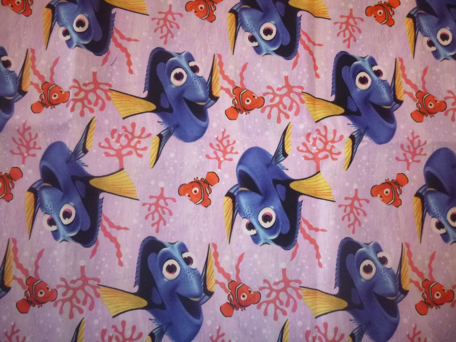 Finding Nemo Design on Cotton Fabric a standard handcrafted pillowcase ...