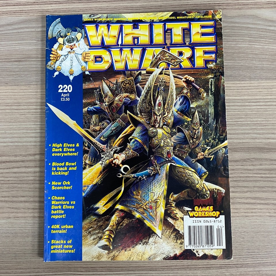 WHITE DWARF ISSUE NO 220 WARHAMMER FANTASY 40,000 40K MAGAZINE APRIL ...