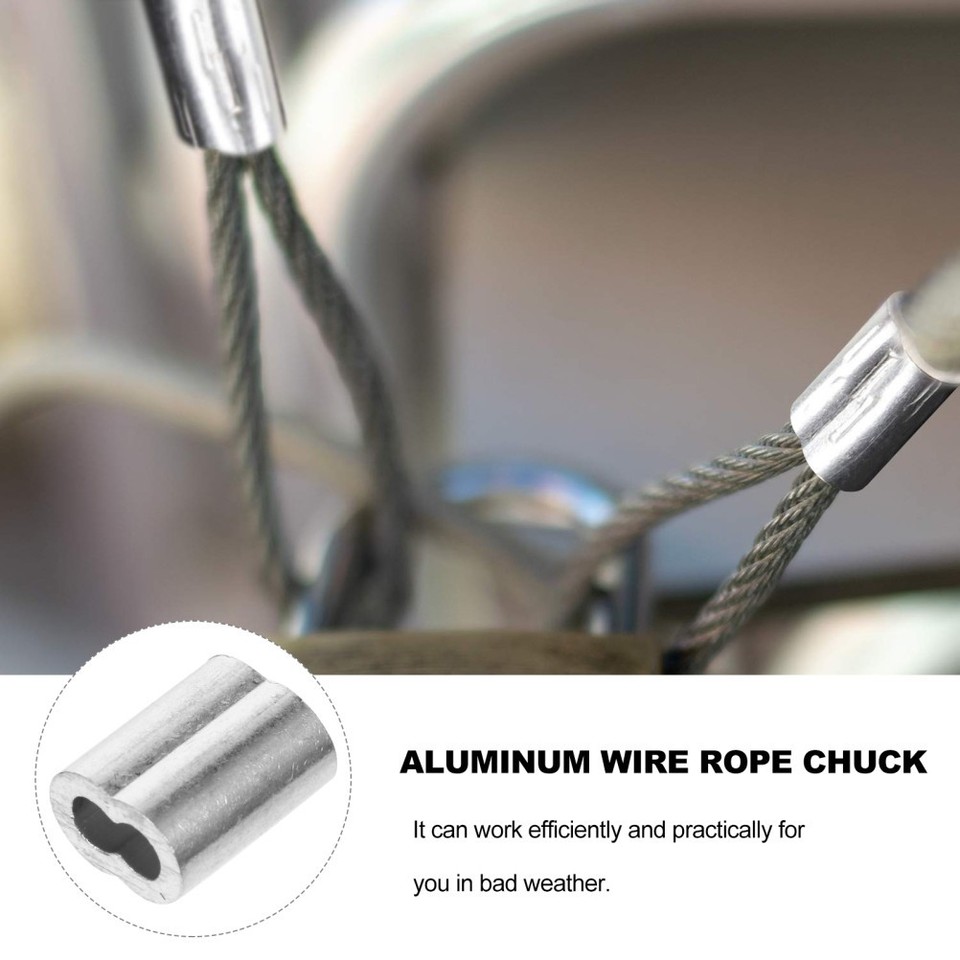 200 Pcs Sleeve for Wire Rope Thimble Crimp Sleeves Fishing Line Cable ...