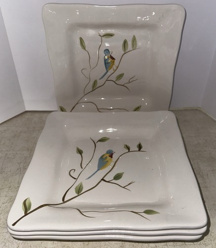 Pier 1 Imports Retired HTF Bird Robin Pattern Wavy dinnerware! 12 ...