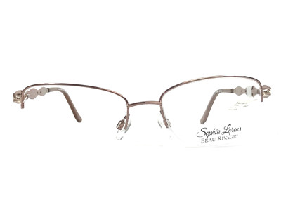 Sophia Loren Eyeglasses Frames BEAU RIVAGE 80 183 Brown Gold Crystals ...