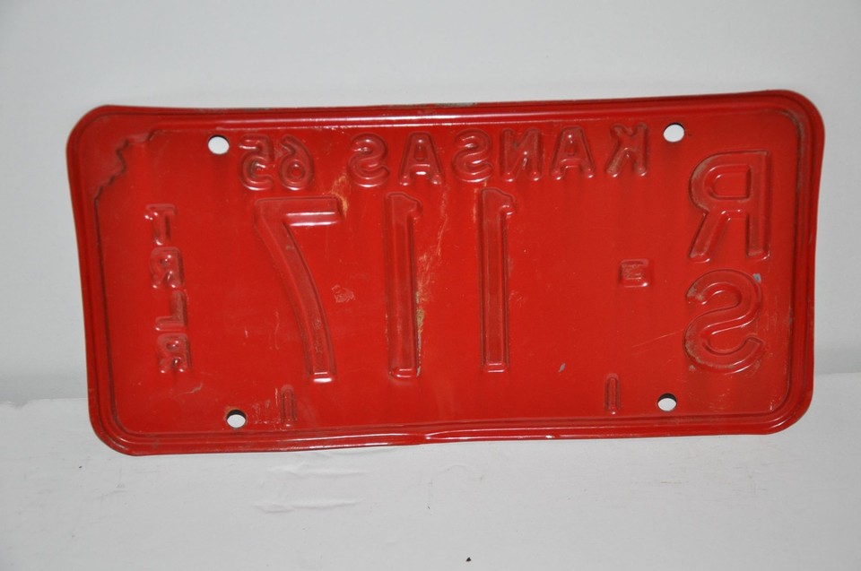 1965 Kansas License Plate # RS-117 Russell County Trailer Man Cave ...