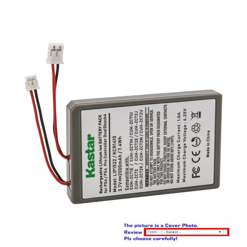Kastar PS4 Battery for Sony LIP1522/KCR1410, Playstation 4 DualShock ...