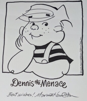 Marcus Hamilton Sketch Autograph Signed Dennis The Menace Artist PSA ...