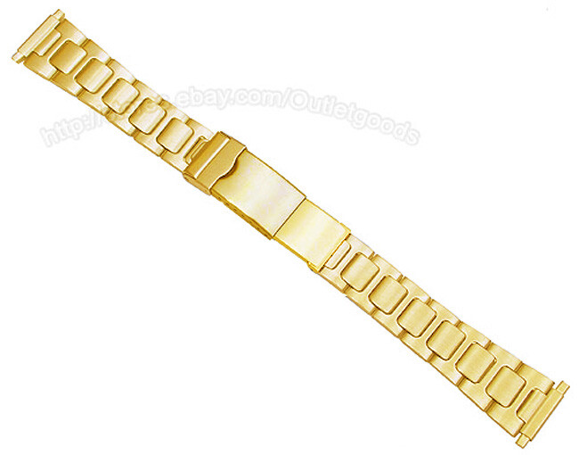 16mm 18mm 20mm & 22mm IP Gold Plated Watch Band Bracelet Clasp Spring ...