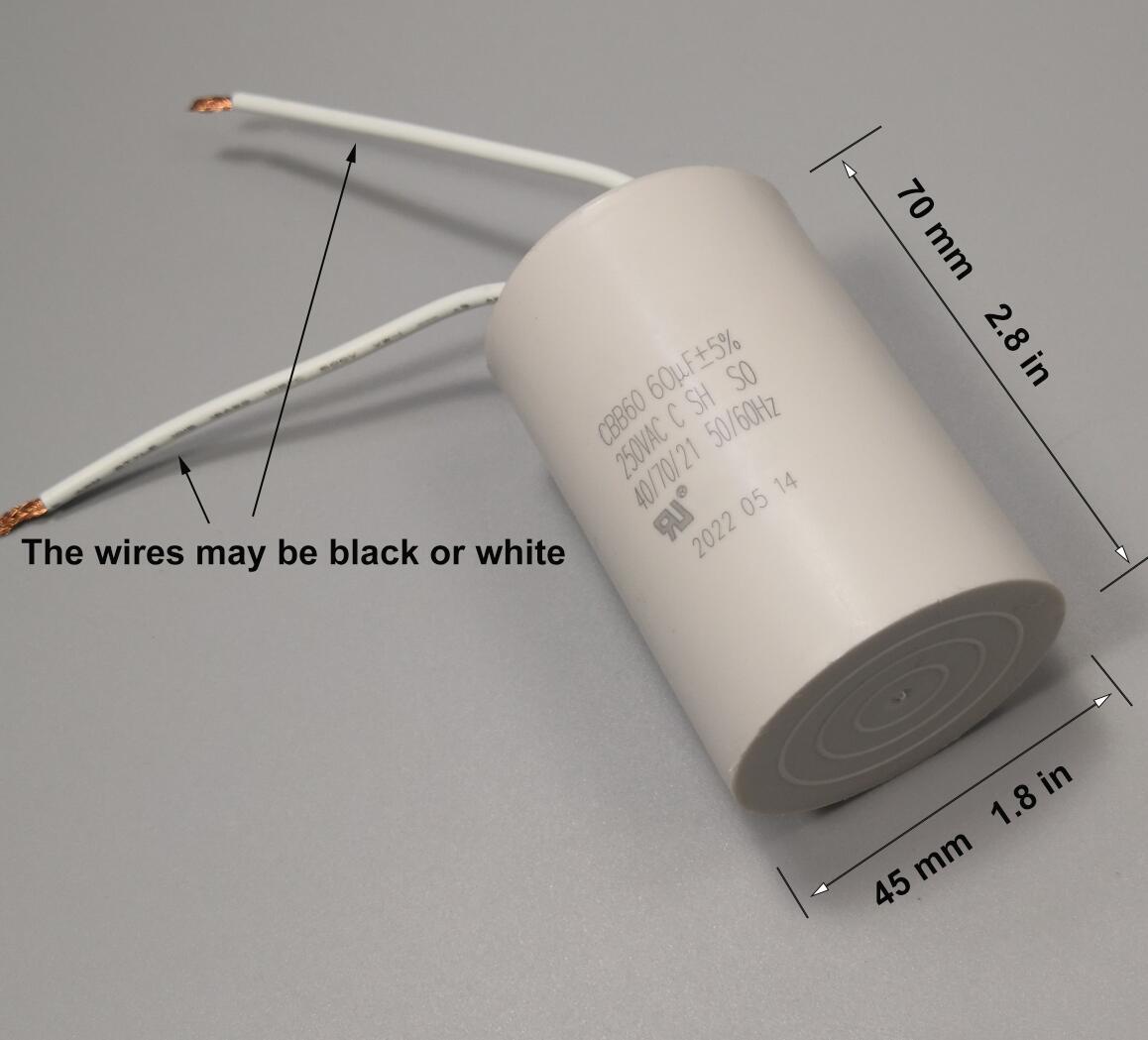 CBB60 Run Capacitor 250VAC 250V AC 60uF 60MFD 60 uF MFD 45x70mm SH S0 ...