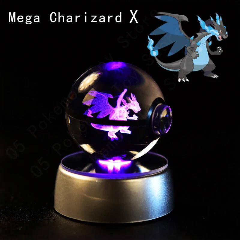 POKEMON 3D CRYSTAL BALL, WITH LED LIGHT BASE, Beautiful to make a gift ...