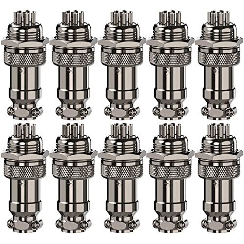 Aviation Plug 8-Pin 16mm Metal Male Female Panel Connector GX16-8Pack ...