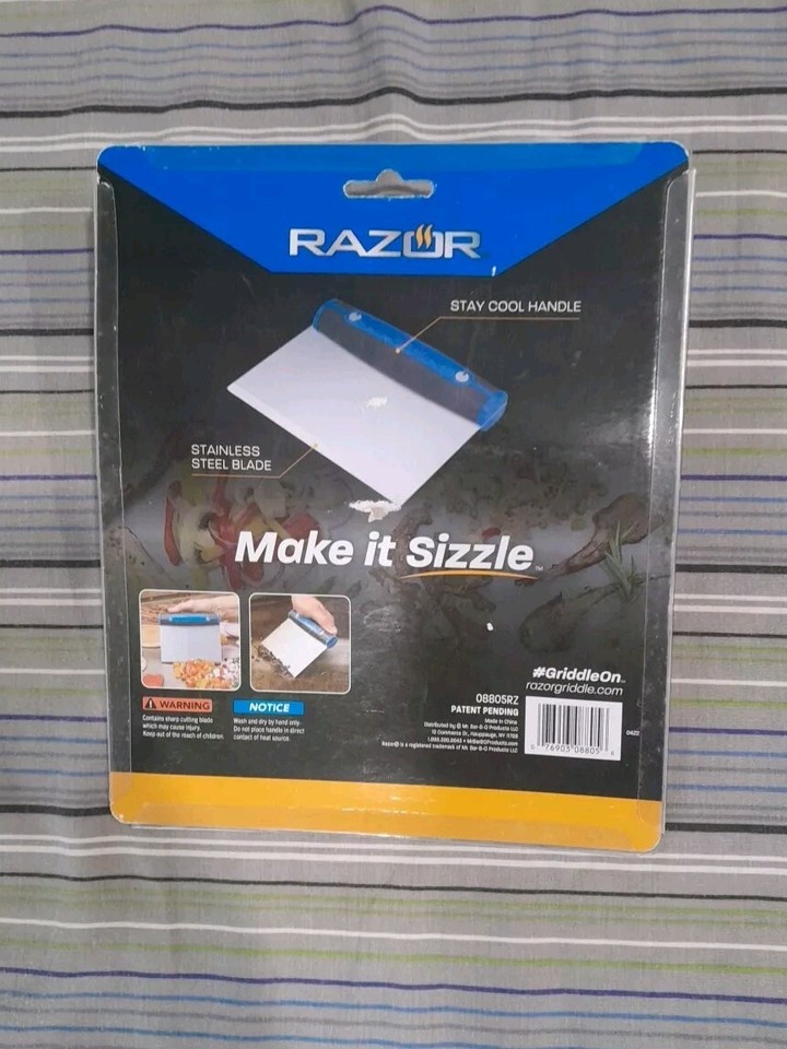 Razor Bench Scraper Chopper Stainless Steel Blade Rubber Grip Stay Cool ...