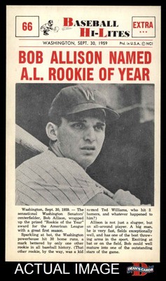 1960 Nu-Card Baseball Hi-Lites #66 Bob Allison 7 - NM B60N 00 0001 | eBay
