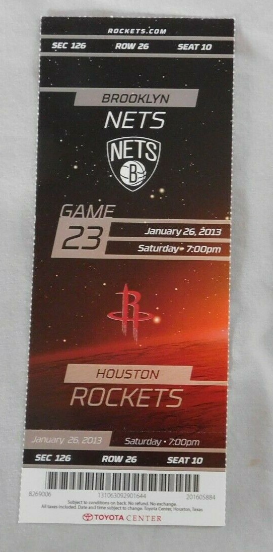 2012-13 Houston Rockets Ticket Stub Choose one | eBay