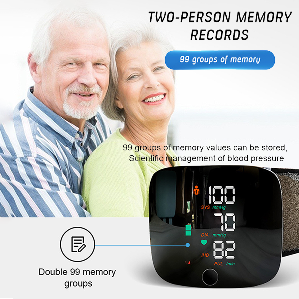 Digital Blood Pressure Monitor Wrist Automatic Heart Rate Pulse Monitor ...