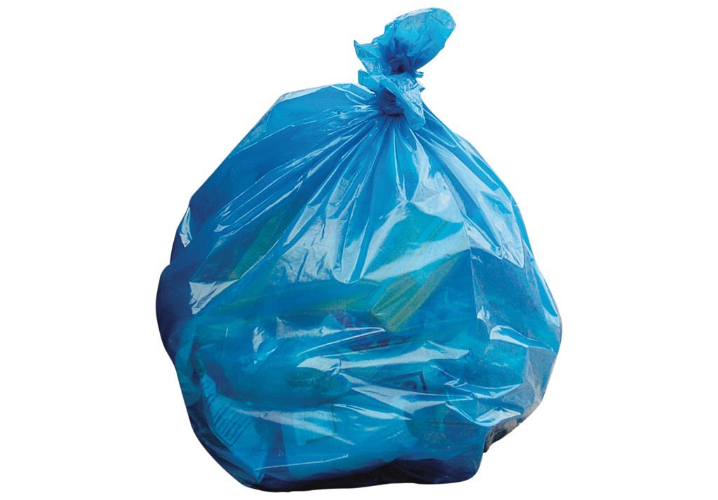 BLUE REFUSE SACKS/BAGS BIN LINERS BAG RUBBISH UK MADE 100G LARGE 18"x29 ...
