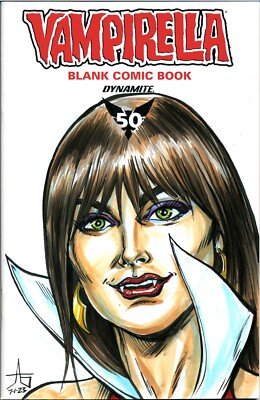VAMPIRELLA: BLANK COMIC BOOK #1 Comic Book Sketch Cover Original Art by ...