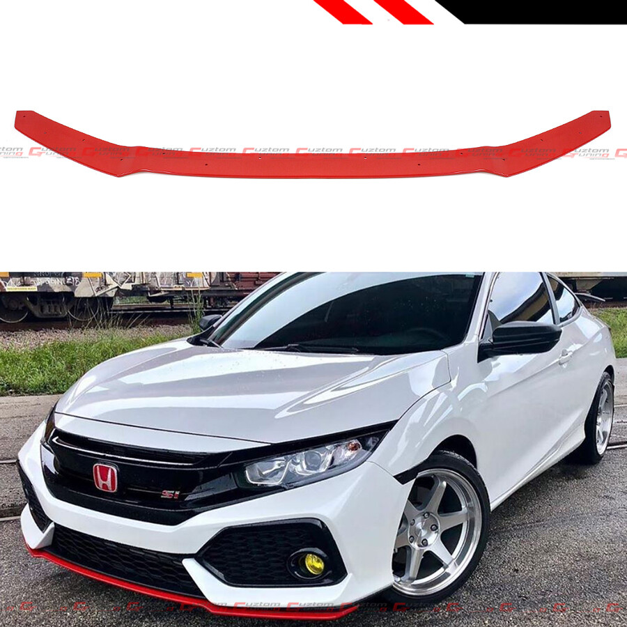 FOR 17-21 CIVIC HATCHBACK & Si RED HFP STYLE FRONT BUMPER LIP UNDERBODY ...