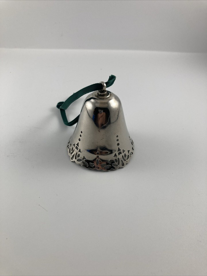 Christmas Ornament Metal Bell With Scalloped Edge And Cut Out Design ...