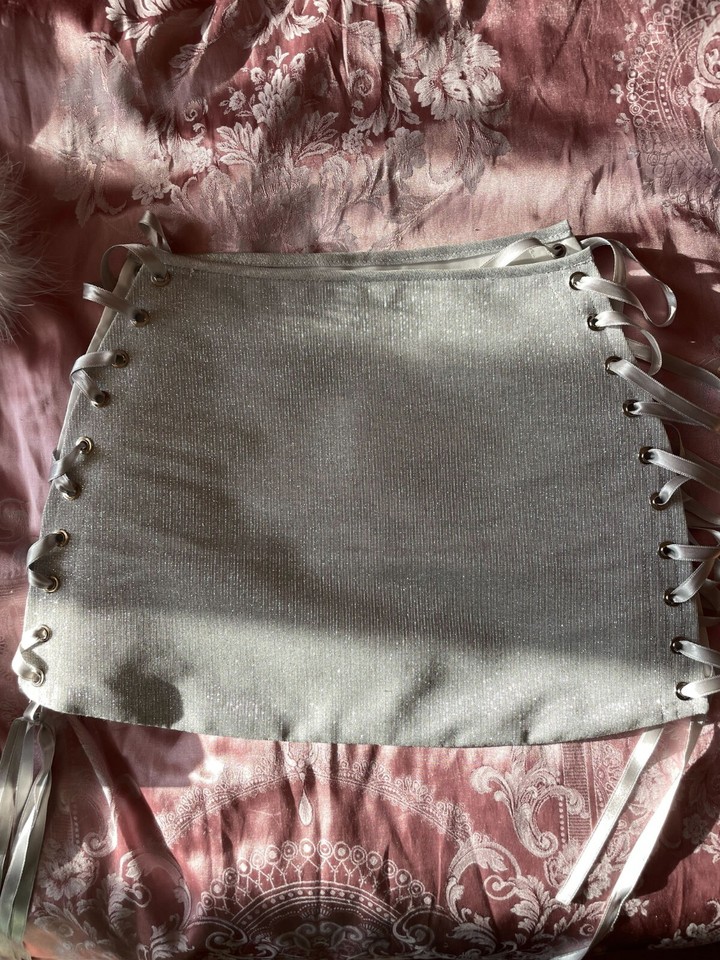 Frosted Corset Set w/ Rhinestones, Swan Feathers and belt | READY TO ...