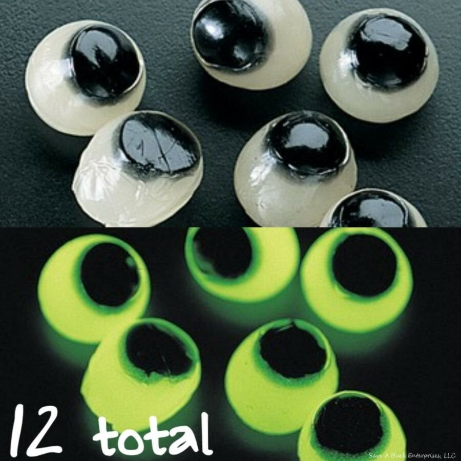 (12) HALLOWEEN Party Favors Prize Pinata Glow In The Dark STICKY EYES ...