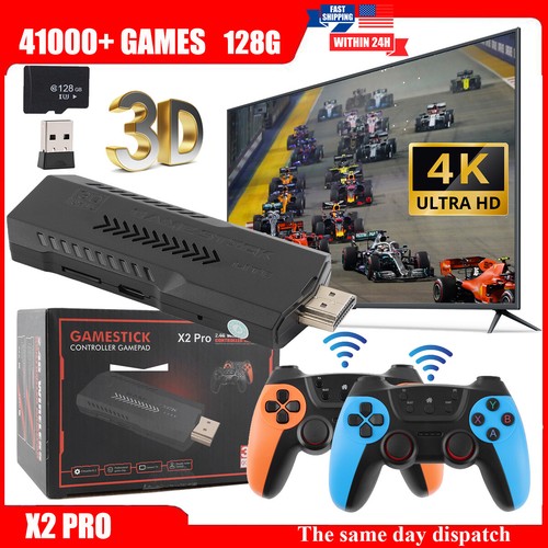 X2 PRO 41000+ Games 4K Game Stick 3D Retro Video Game Console Wireless ...