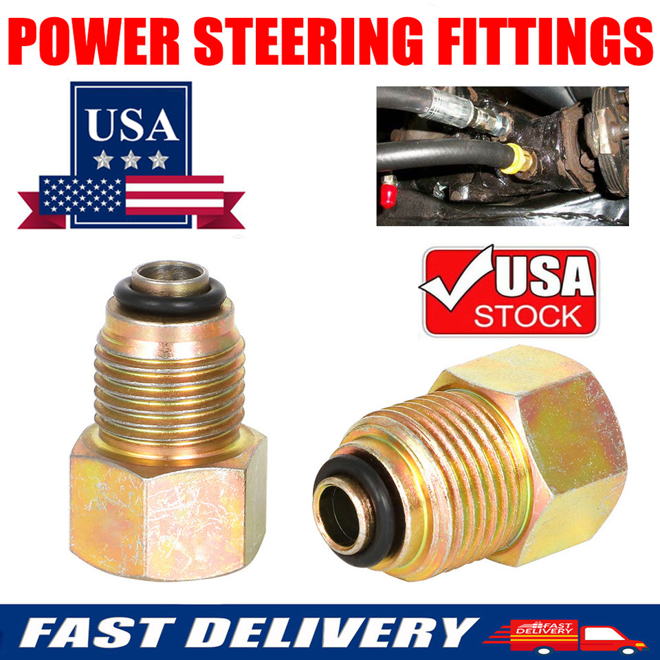 For GM 605 Power Steering Box Hose Adapters Fitting Inverted Flare O ...