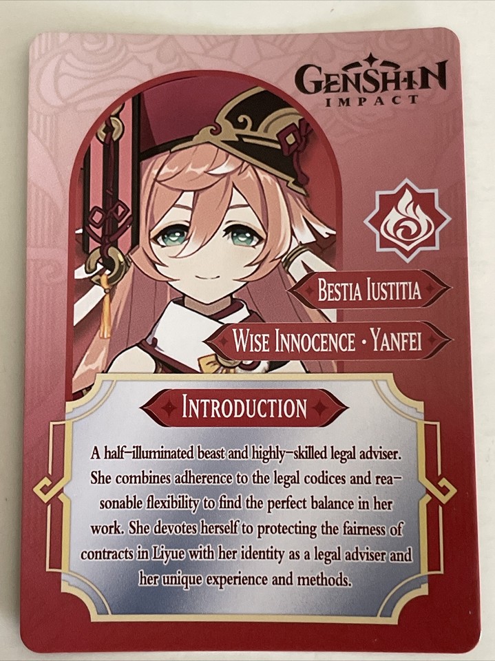 YANFEI WISE INNOCENCE Genshin Impact Anime Custom TCG CCG Card | eBay
