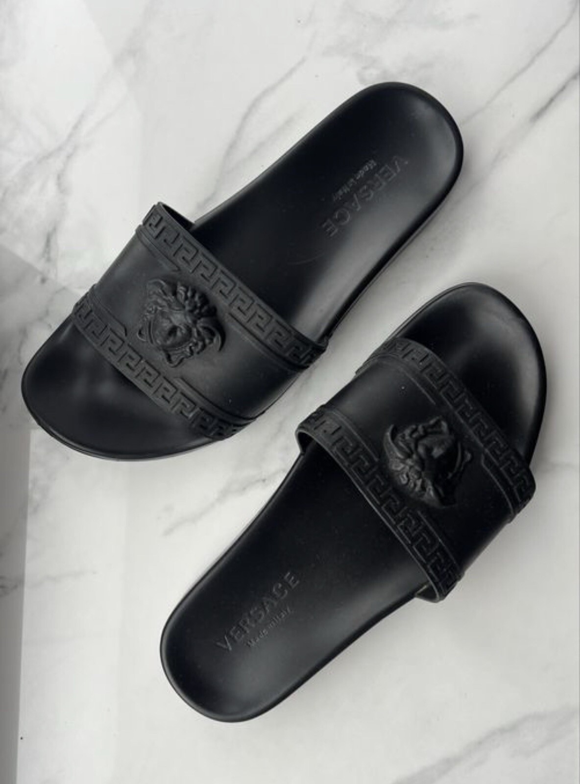 Versace Medusa Logo Black Slides Rubber Size 42 US 8-… - Gem