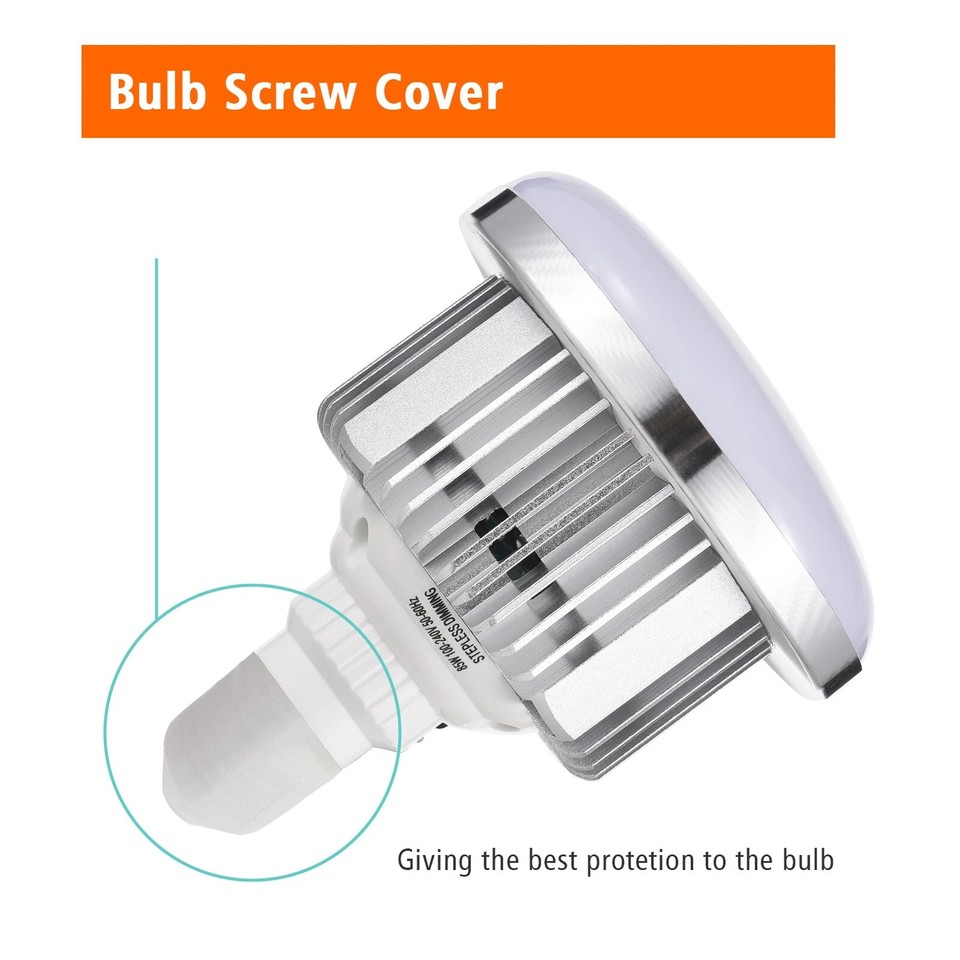 85W LED Light Bulb E27 3200K-5500K Photography Lamp Bulb for ...