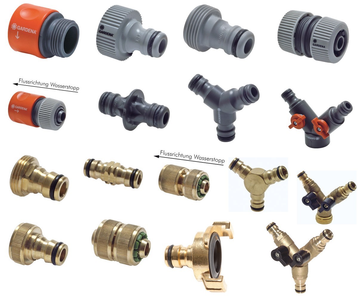 GARDENA - Coupling Socket Coupling Plug Hose Connector Y-Distributor o ...